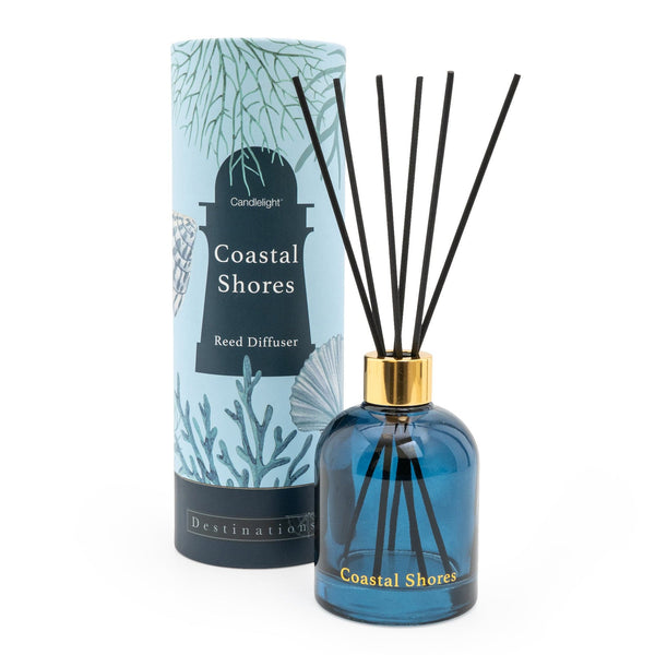 200ML Coastal Shores Reed Diffuser with Seasalt Scent 6PK - Candlelight Home