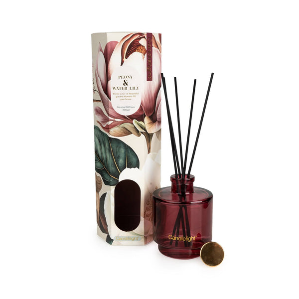 200ml Reed Diffuser - Peony & Water Lily 6PK - Candlelight Home