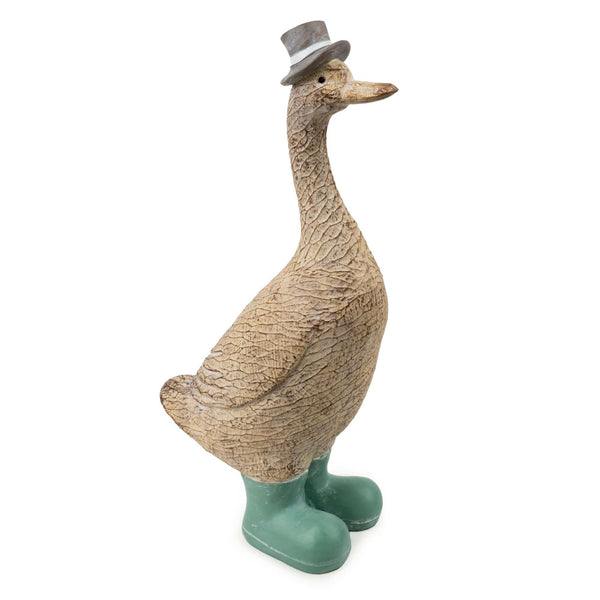 29.3cm Medium Duck with Wellies - Green 1PK - Candlelight Home