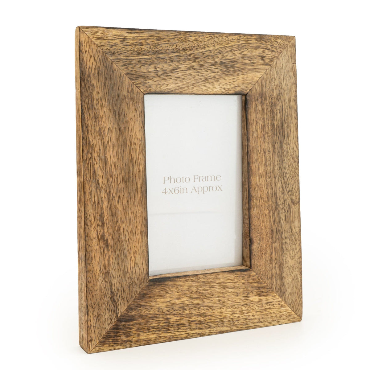 Dark Brown Wedge Photo Frame Mango Wood 4x6" 6PK - Candlelight Home