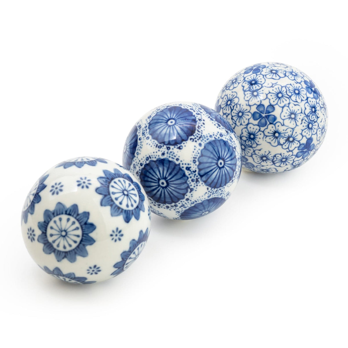 Sumatra Blue & White Assorted Small Decorative Ball 7cm 6PK ...