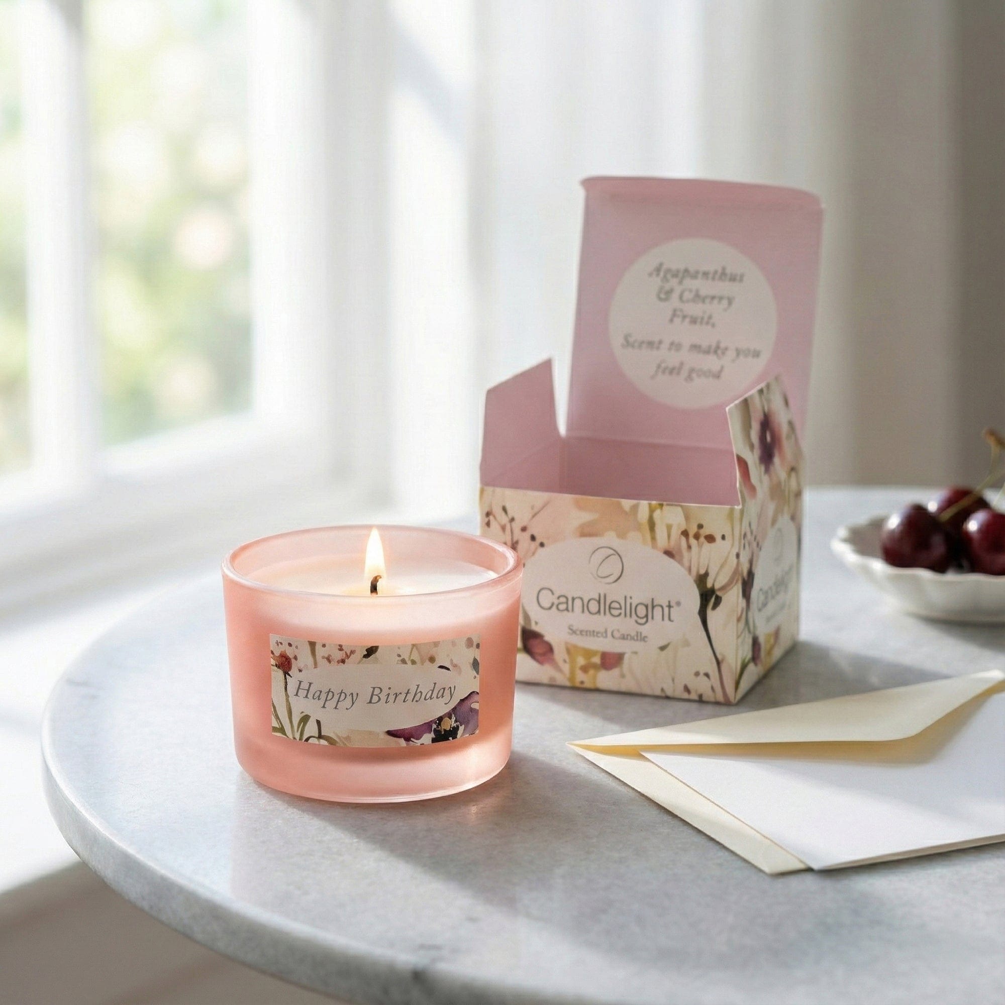 Single Candle Gift Set Birthday Wishes - Agapanthus & Cherry Fruit 6pk ...