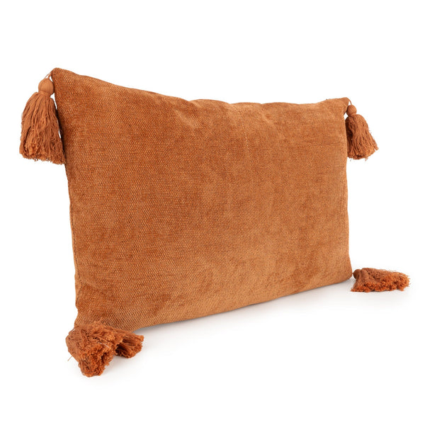 Tasselled Rectangular Cushion - Terracotta 1pk - Candlelight Home