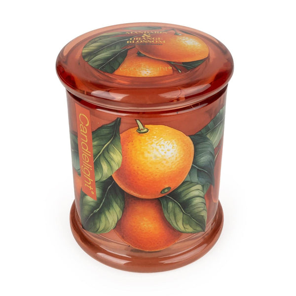 Large Glass Lidded Jar - Mandarin & Orange Blossom 6PK - Candlelight Home