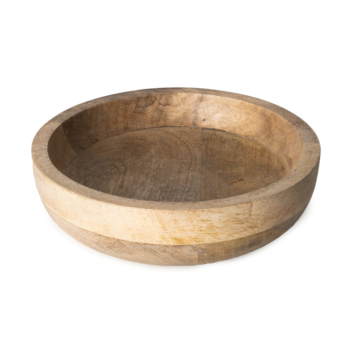 Large Round Bowl Plain Mango Wood 4pk - Candlelight Home
