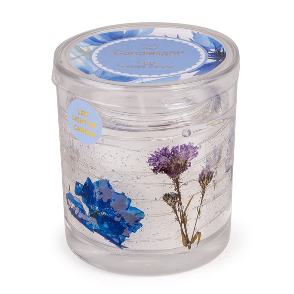 LED Candle - Blue Flower 6pk - Candlelight Home