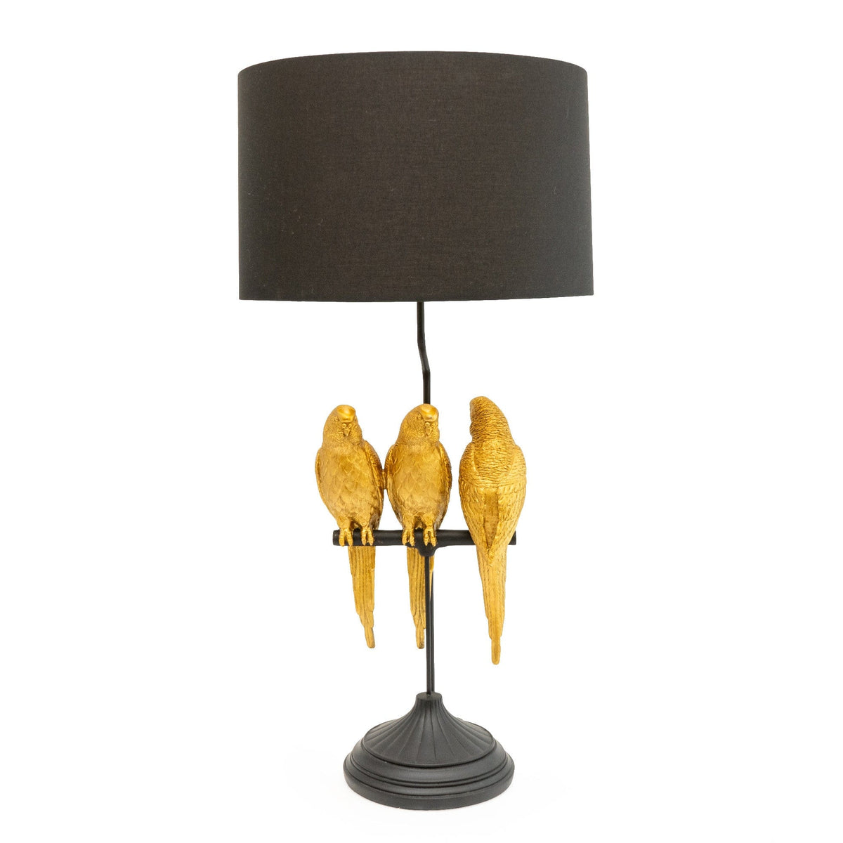 80cm Gold and Black Parrot on a Perch Lamp Base and Shade 1PK ...
