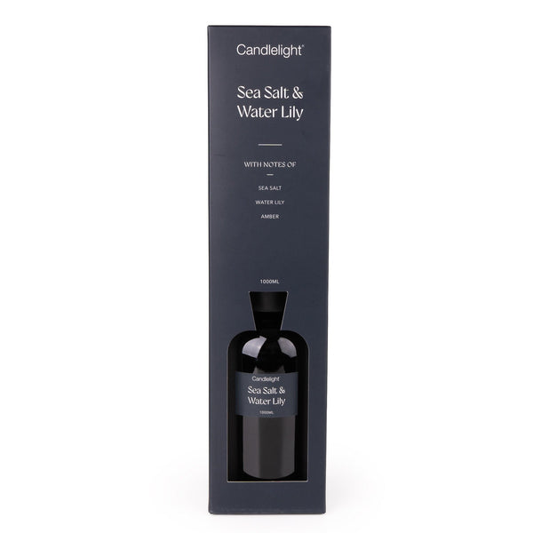 1000ml Reed Diffuser – Sea Salt & Water Lily 6pk - Candlelight Home