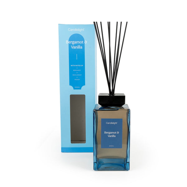 2000ml Square Reed Diffuser - Bergamot & Vanilla 1pk - Candlelight Home