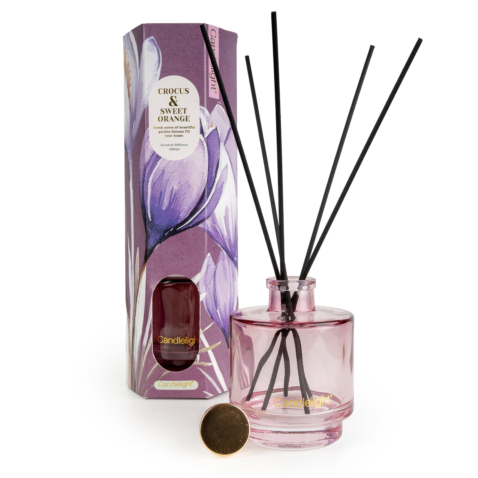 200ml Reed Diffuser - Crocus & Sweet Orange 6pk - Candlelight Home
