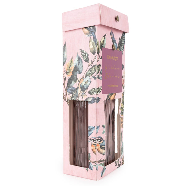 200ml Ridged Reed Diffuser - Glass Garden Plum 6PK - Candlelight Home