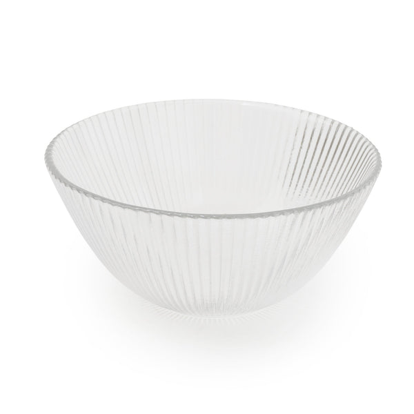 Small Clear Glass Bowl Ridged Lines 15cm 4PK - Candlelight Home
