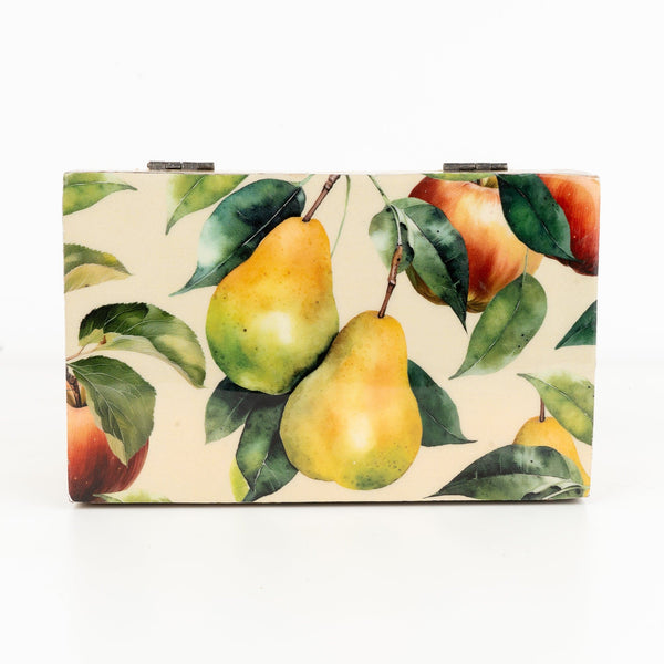 Mango Wood Trinket Box - Apples & Pears 4PK - Candlelight Home