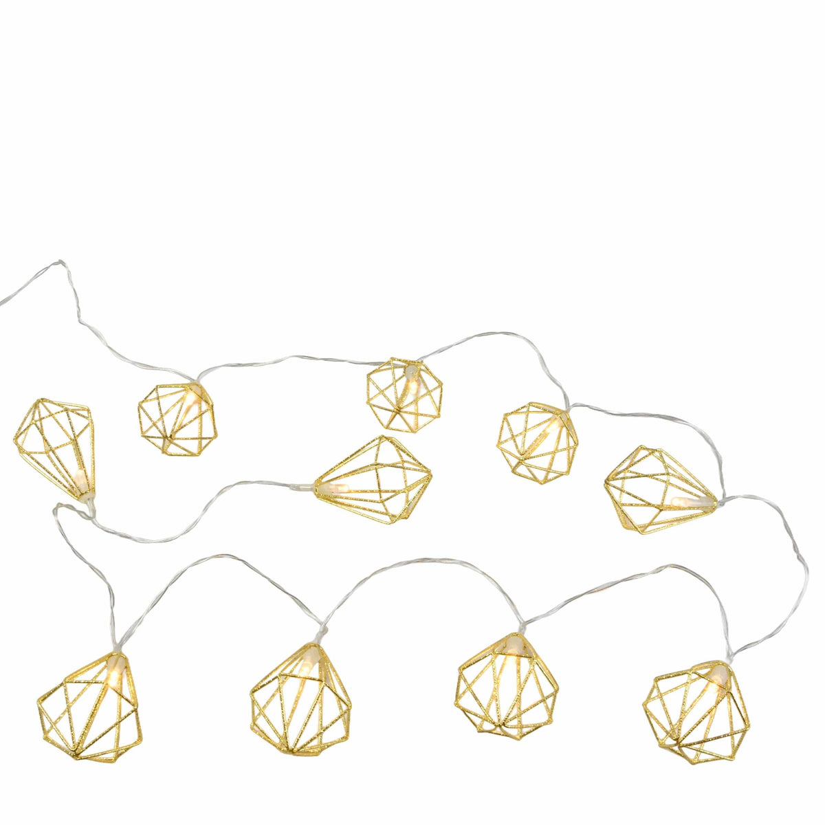 LED Diamond Shape Fairy Lights Gold 160cm 1PK - Candlelight Home