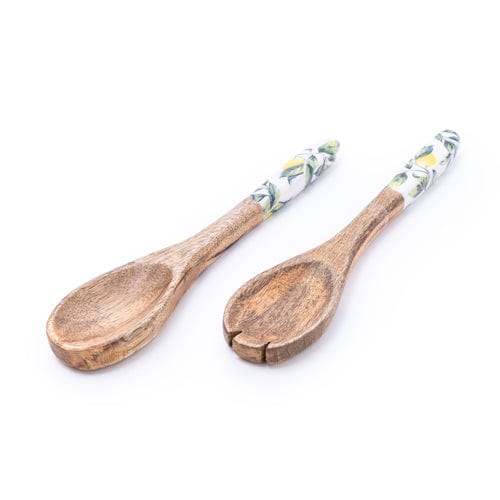 Handcrafted Lemon Set of 2 Wooden Fork and Spoon 6PK - Candlelight Home